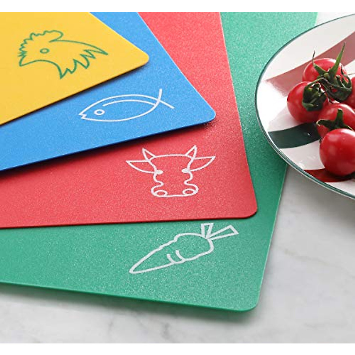 New Star Foodservice 42627 Flexible Cutting Board, 12-Inch by 15-Inch, Assorted Colors, Set of 6