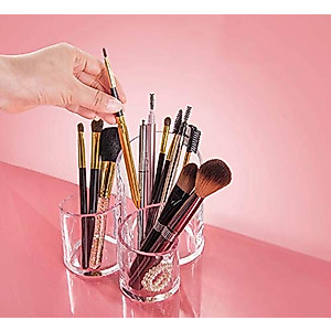 BS-MALL Makeup Brush Organizer for Countertop Display Container Cosmetics Brushes Desk Stand Different Size Brushes