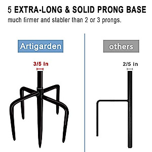 Artigarden Outdoor Shepherd Hooks 76 inch Tall for Bird Feeder (2 Packs), Adjustable Metal Garden Poles for Hanging Plants Solar Light Lantern, Bright Black