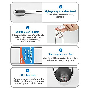 BAOSHISHAN Zahn Cup Viscosity Cup Kit #1 to #5 Dip Type 44ml Stainless Steel Viscometer Flow Cup with Bracket and Brush