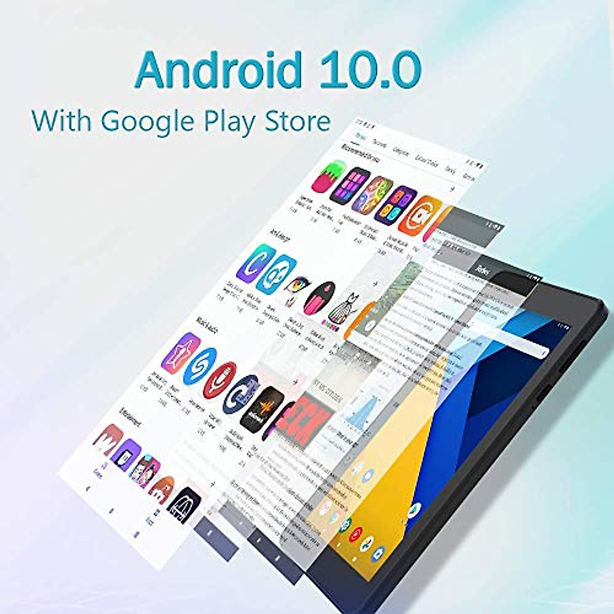 Epink (2021 Upgrade) 7 inch Tablet, Android 10, 32GB Storage, Quad-Core Processor, IPS HD Display, Wi-Fi, Bluetooth, Black