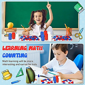 Wettarn 1200 Pcs Plastic Poker Chips 1.45 Inch Game Chips 3 Colors Poker Chip Set Bingo Chips Blank Counting Chips or Adults Kids Poker Game Counters Learning Math Counting Play, Red, Blue, White