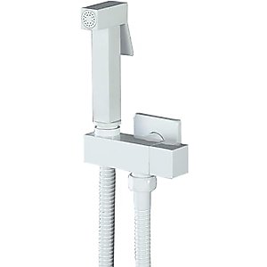 BINCAVIDOU Portable Toilet Shower, Complete French Toilet Shower Kit, Built-in Toilet Shower, Complete Steel Toilet Shower Kit, Handheld Bidet Sprayer for Toilet, A Gold, White