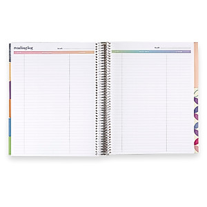 Undated Homeschool Planner 8.5&quot; x 11&quot; Platinum Spiral 12-Month. Colorful Cosmos Classic Cover by Erin Condren