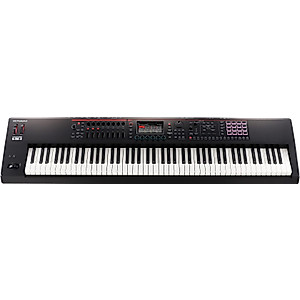 Roland Fantom-08 Synthesizer Keyboard - Bundle with Double Braced X-Style Keyboard Stand, Sustain Pedal, Instructional DVD, Online Piano Lessons, and Austin Bazaar Polishing Cloth