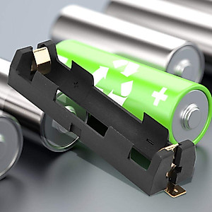 Rechargeable Battery Charger, 2Pcs Black Rechargeable Single Battery Charger Case Battery Holder Box Battery Storage Container for SMD DIY Charging Power Supply