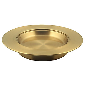 Communion Ware 3 Holy Wine Serving Trays with A Lid & 2 Stacking Bread Plates with A Lid - Stainless Steel (Brass/Gold Shiny)