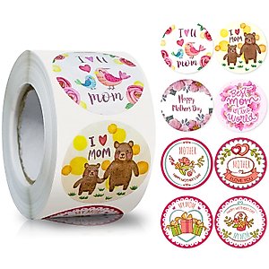 500Pcs Mothers Day Stickers,Mother’s Day Stickers Roll,Happy Mothers Day Stickers for Envelopes Gift Cards Decorations