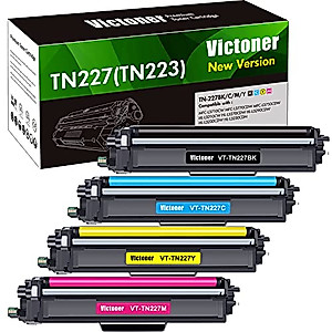 VICTONER Compatible Toner Cartridge Replacement for Brother TN227 TN 227 TN223 TN-227 TN227BK HL-L3270CDW MFC-L3770CDW MFC-L3750CDW HL-L3290CDW HL-L3210CW Printer High Yield (4 Pack TN-223BK/C/M/Y )