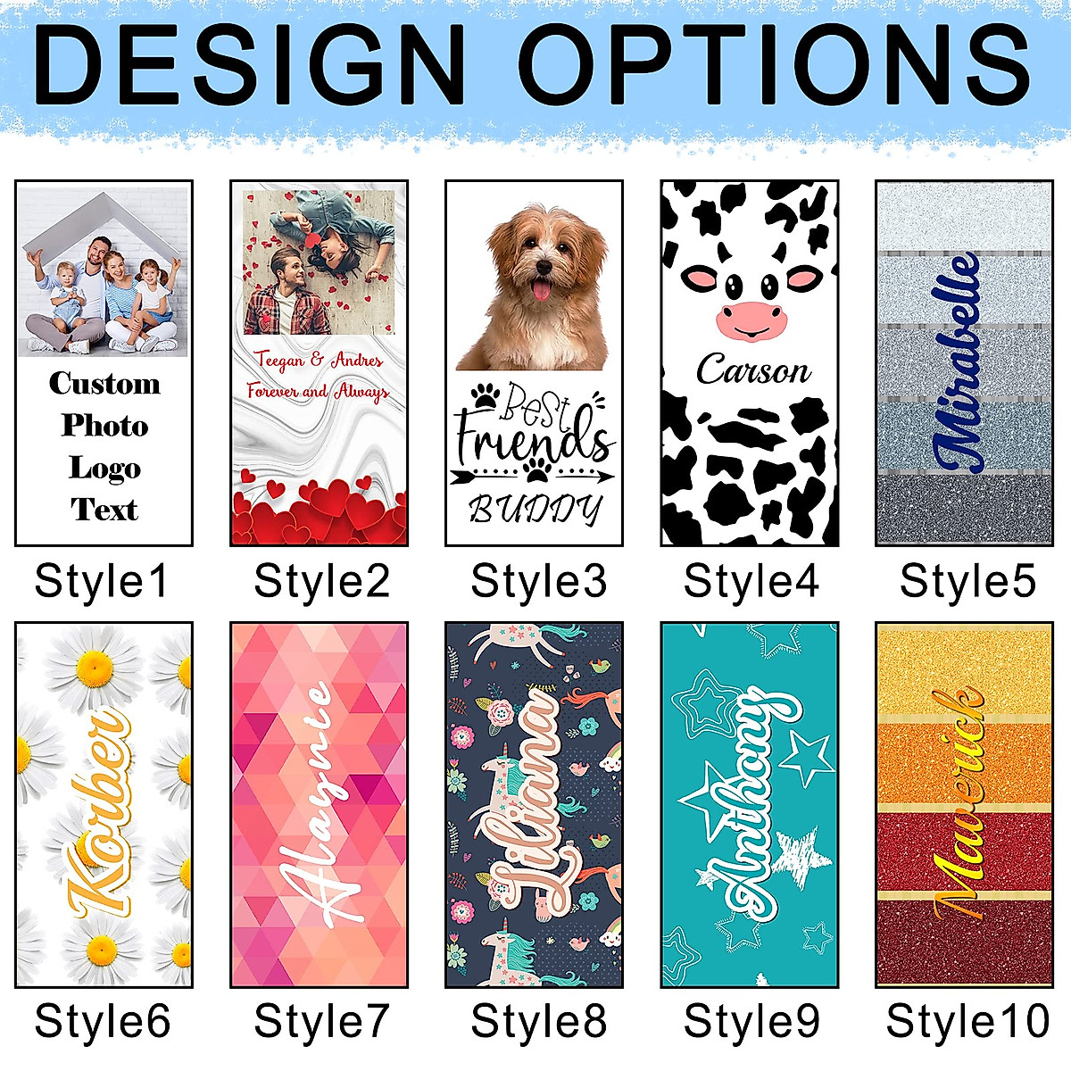 Yananka Personalized Water Bottles with Straw Lid 26 12 oz Custom Water Bottle Customized Print with Photo Name Text Logo for Women Men