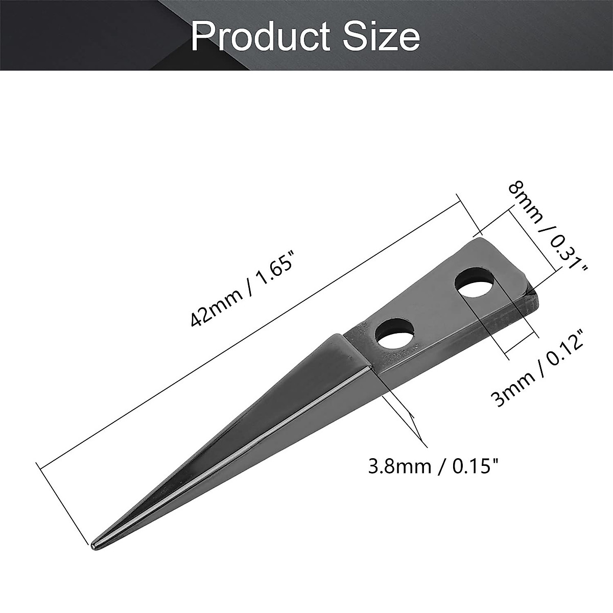 Utoolmart Straight Pointed Ceramic Tips Replaceable Heat Resistance Non-Conductive Heads for Ceramic Tweezers Black 2 Pairs