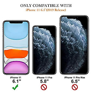 LUXVEER iPhone 11 Case with Tempered Glass Screen Protector,Floral Flower Pattern on Soft Clear TPU Cover for Girls Women,Slim Fit Protective Phone Case for Apple iPhone 11 6.1 inch Purple Lavender