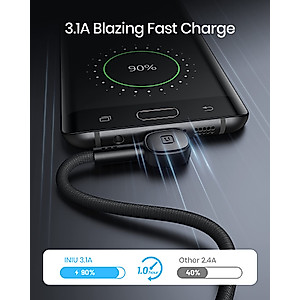 Micro USB Cable, INIU [2 Pack 6.6ft] 3.1A QC 3.0 Fast Charging Micro Android Phone Charger, Braided Micro USB Charge for Samsung Galaxy S7 S6 and Edge Note 6 Sony Tablet Kindle PS4 Android Devices etc