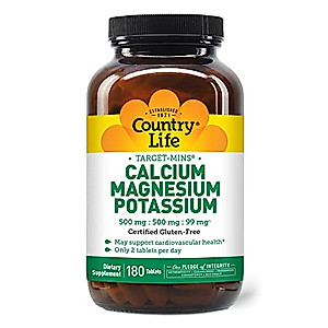 Country Life Target-Mins - Cardiovascular Health Support with Magnesium, Potassium & Calcium, Free-Form Amino Acids, Zinc-Free Electrolyte Supplement
