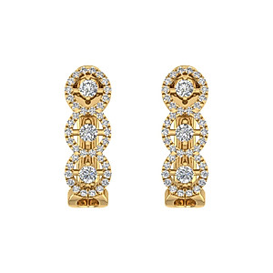 3/8 Carat Diamond Hoop Earrings in 10K Yellow Gold