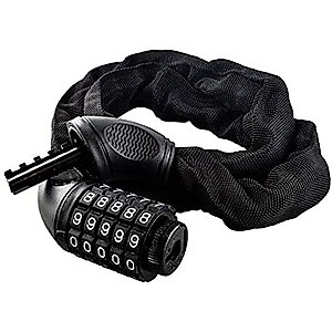 Bicycle Lock, Mountain Bike Anti-Theft Chain, Combination Lock, Suitable for Bicycles, Motorcycles and Electric Vehicles(Color:Black)
