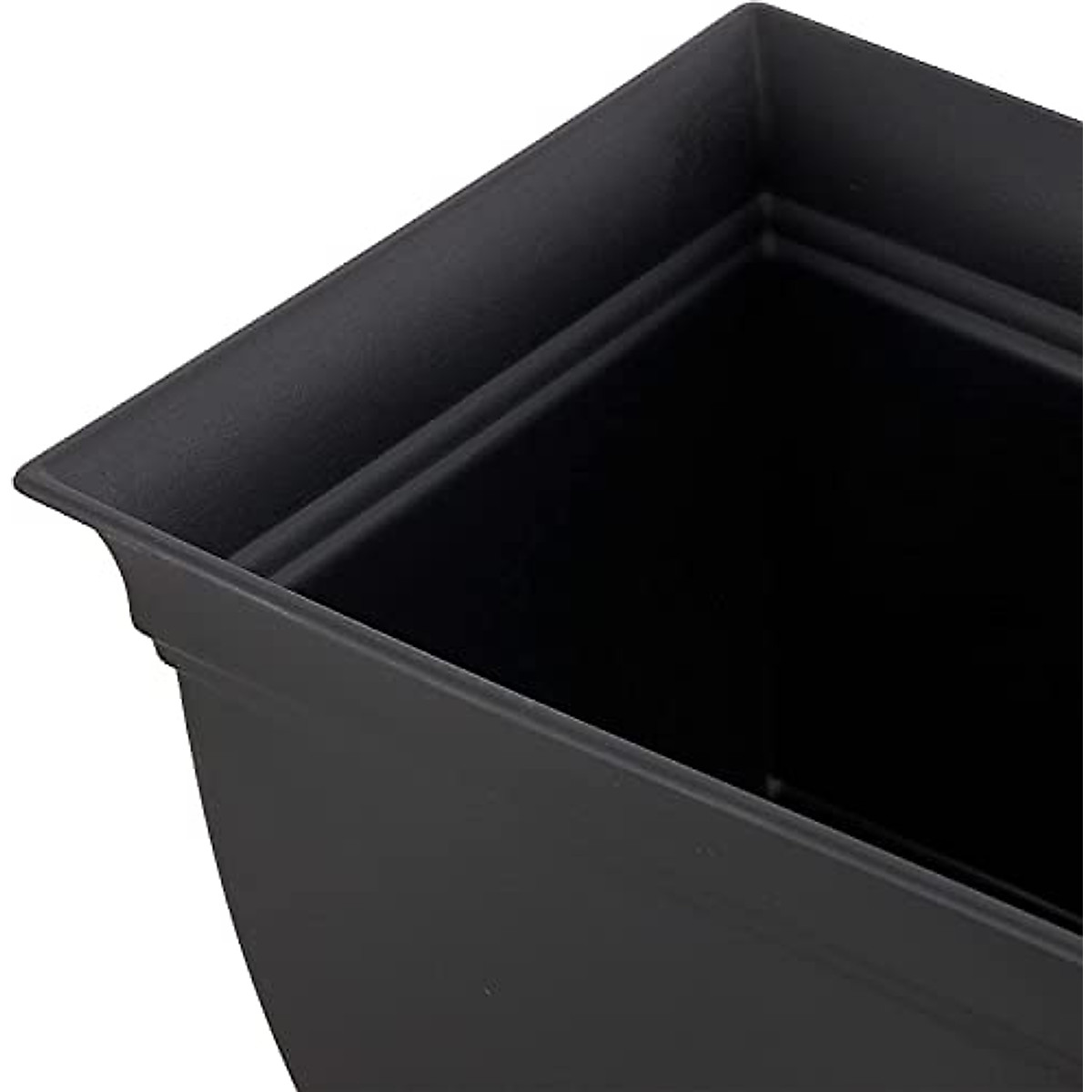 The HC Companies 30 Inch Eclipse Window Planter - Indoor Outdoor Rectangular Plant Pot with Removable Saucer for Flowers, Herbs, Black