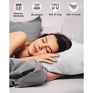 Edwiinsa White Pillow Covers King Standard Set of 2 Bed Pillow, Modern Simple White Backdrop Plush Soft Comfort for Hair/Skin Cooling Pillowcases with Envelop Closure 20''x36''