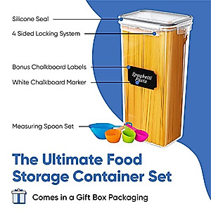 Airtight Food Storage Containers with Lids 14 PC - Plastic Kitchen Storage Containers for Pantry Organization and Storage - Cereal, Rice, Pasta, Flour and Sugar Containers