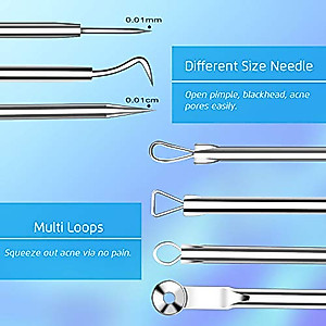 Best Blackhead Remover, Blackheads Blemish Removing, Acne Whitehead Removal Kit, Pimple Comedone Extractor Tool, Popper Pimples Treatment, with Tweezers, Risk Free for Face Forehead Nose