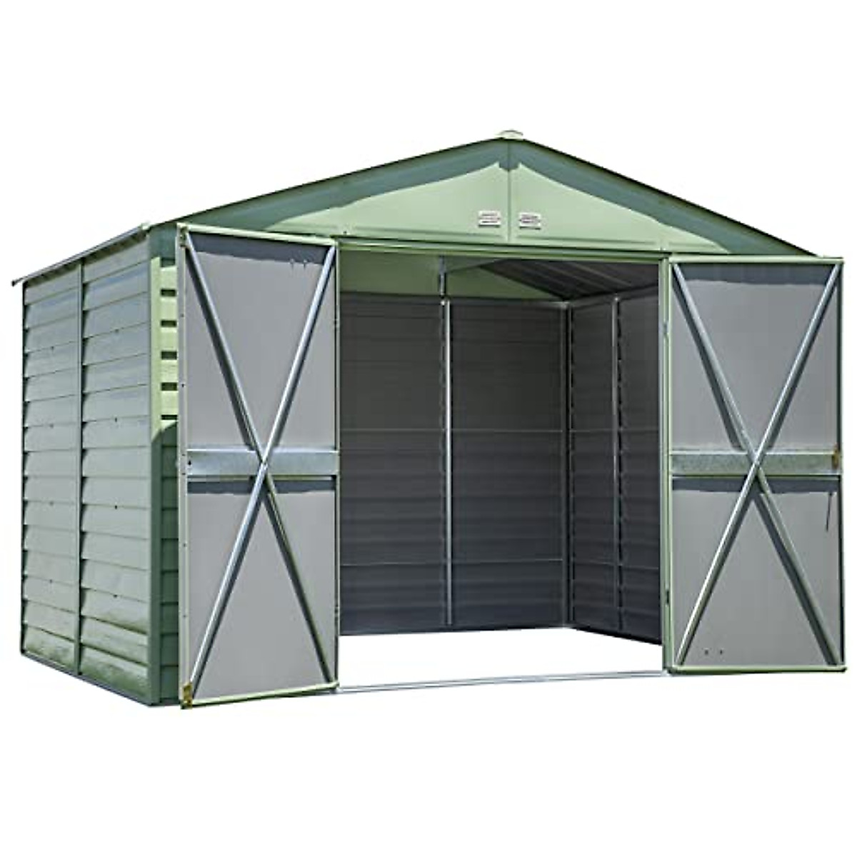 Arrow Select 10' x 8' Outdoor Lockable Steel Storage Shed Building, Sage Green