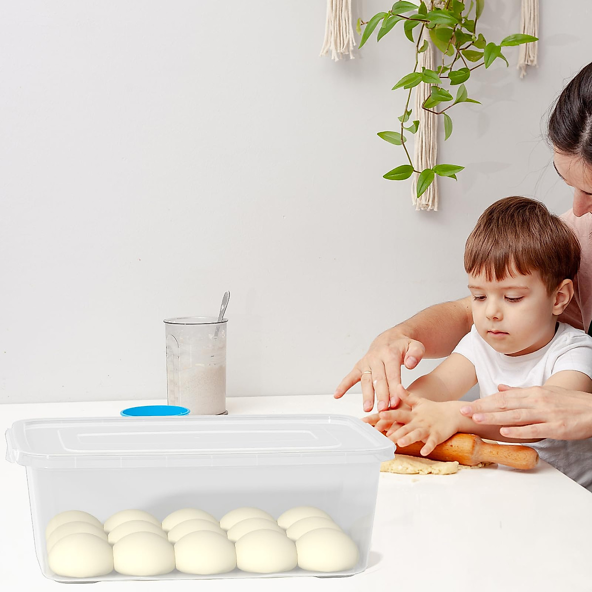 Vababa 2-Pack 16 L Pizza Dough Proofing Box with Lid, Clear Food Pizza Storage Container