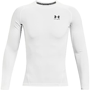 Under Armour Men's Armour HeatGear Compression Long-Sleeve T-Shirt , White/Black , X-Large