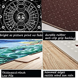 KRTGOOD Moon Phase Area Rug 3x5 Lunar Tarot Astrology Rugs for Bedroom Boho Celestial Mat