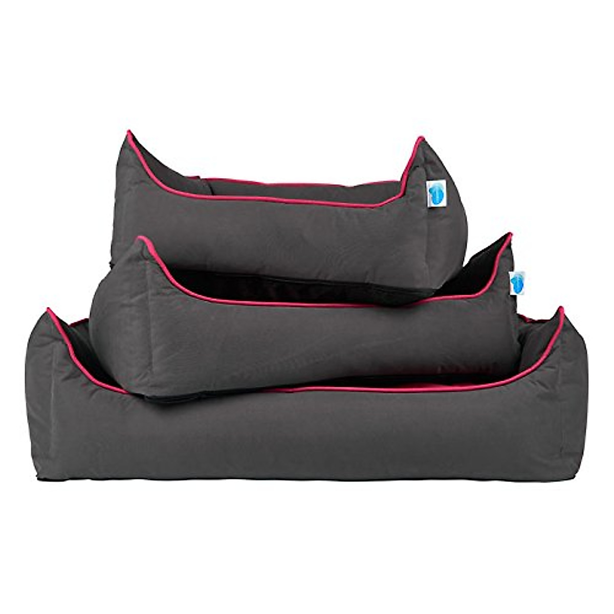 Totally Pooched Explore Bolster Dog Bed with EVERFRESH Probiotic Technology for Natural, Non-Toxic Odor Control- Pink, Medium