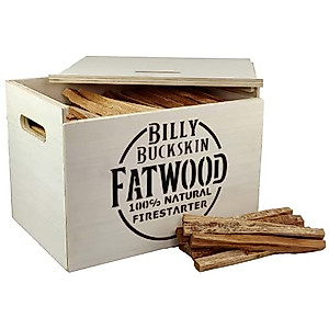 10 lb. Fatwood Gift Box Set | Fire Starter Sticks in Packed In a Natural Light Wooden Box | Perfect Christmas Gift | Start a Fire with just 2 Sticks | Resin Rich Ocote Fatwood | Approx 140 Sticks