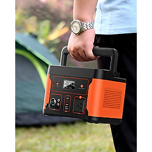 Portable Power Station 600W(Peak 1200W), Tiexei Solar Generator Backup 550Wh LiFePO4 Battery Pack with 110V AC Outlet, Pure Sine Wave Powerhouse with LED Light for RV Camping Fishing Home Emergency