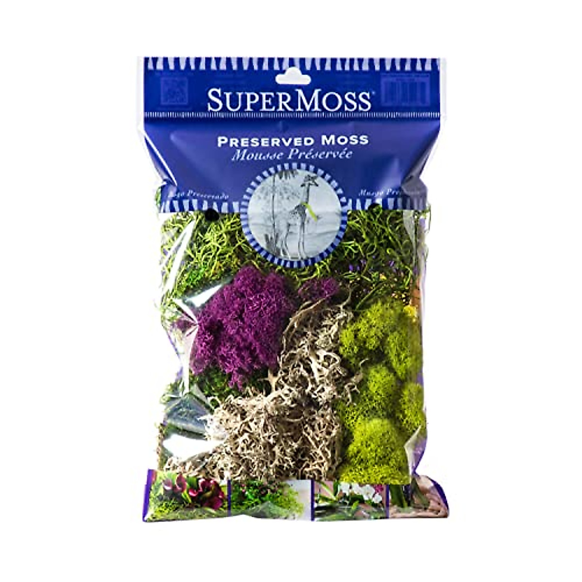SuperMoss (23311) Elegant Decorative Mixed moss, MultiColor, 120 cu.in., white