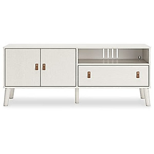 Signature Design by Ashley Aprilyn Contemporary Medium TV Stand up to 59" with 1 Drawer and 2 Shelves, White