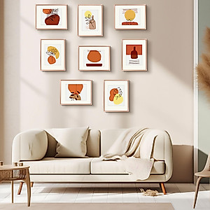 Space Art Deco, 11x14 Metal Aluminum Picture Frame Set of 3, Display Pictures 8x10 with Mat or 11 x 14 Without Mat, Wall Mounting Gallery Photo Frames, Rose Gold