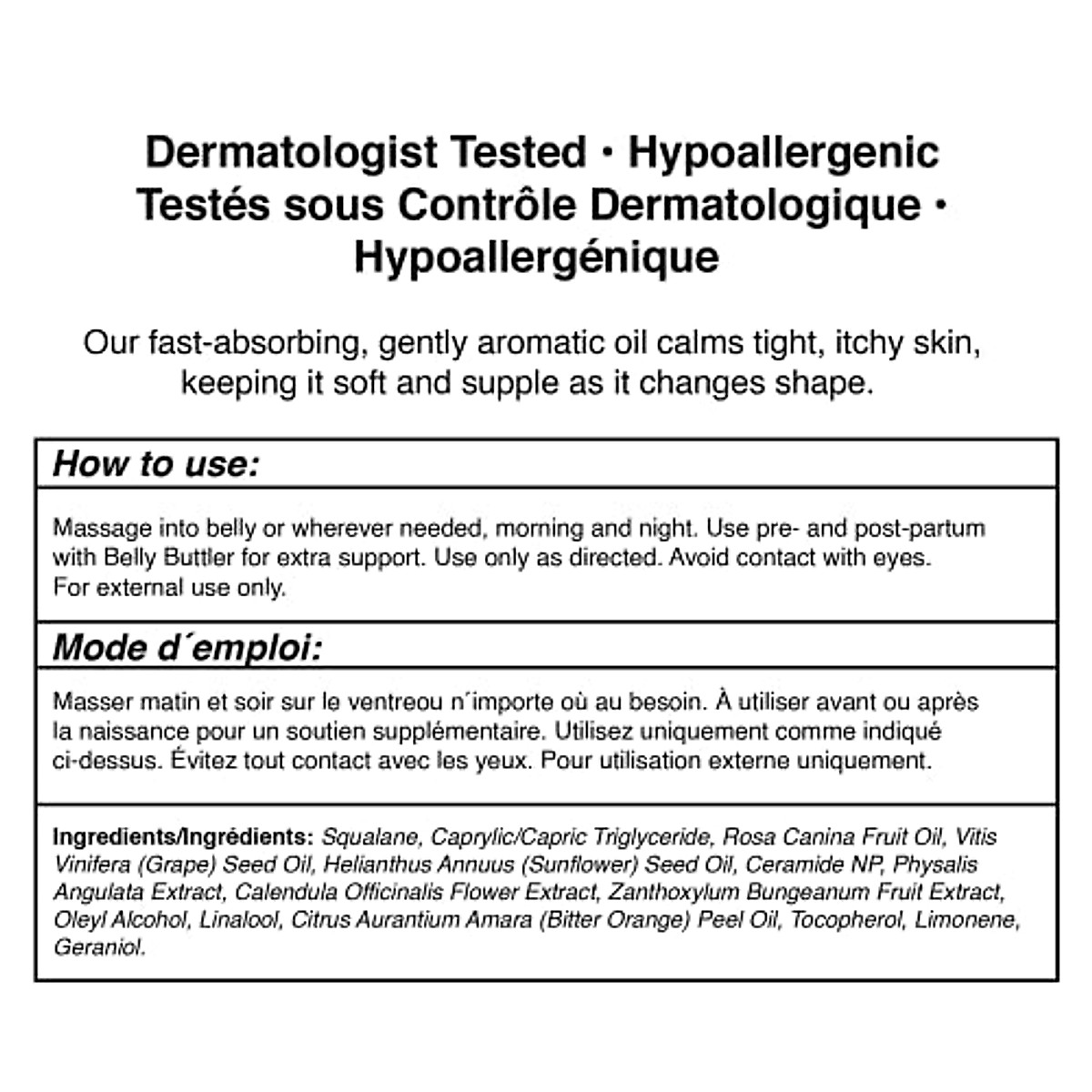 Pipette Belly Oil with Renewable Plant-Derived Squalane - Belly Oil For Pregnancy Stretch Marks, Pre and Postpartum Skincare, 4 fl oz