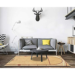 Home Area Runner Rug Pad an Aerial View Above Half of one end of a Basketball Court Thickened Non Slip Mats Doormat Entry Rug Floor Carpet for Living Room Indoor Outdoor Throw Rugs