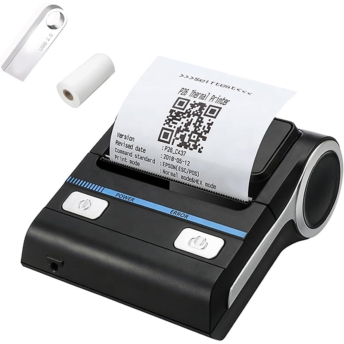 GZGYNADAST 80mm Bluetooth Portable Thermal Receipt Printer,only Compatible with Android/Windows, Can't Support iOS/ipad/MAC,3 inch Ticket Wireless Android Bill Invoice Printer for Small Business