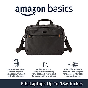 Amazon Basics 15.6-Inch Laptop Computer and Tablet Shoulder Bag Carrying Case, Black
