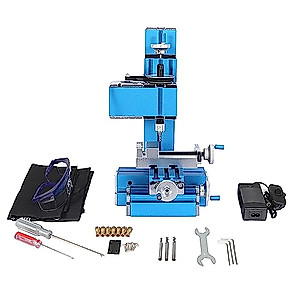 Universal Mini Metal Milling Machine Motorized Metalworking DIY Tool Benchtop Woodworking for Hobby Science Education Modelmaking W10004M AC100V~240V (24W Milling)