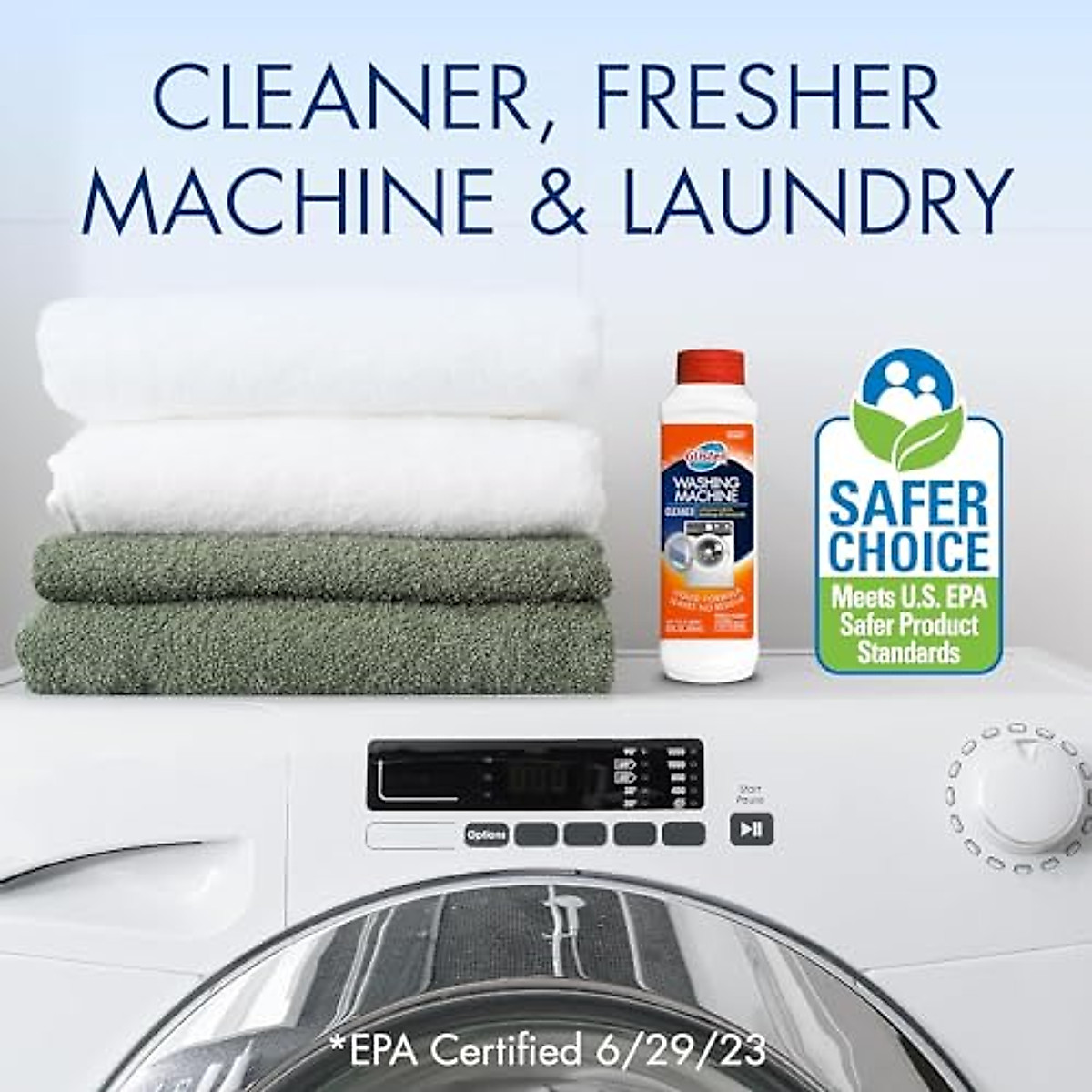 Glisten Washing Machine Cleaner, Helps Remove Odor, Buildup, and Limescale, Fresh Scent, 12 Ounce Bottle 6-Pack