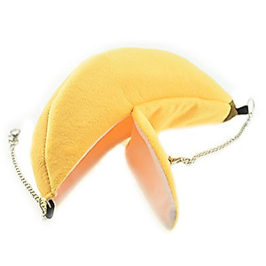 FLAdorepet Banana Hamster Bed House Hammock Small Animal Bed House Cage Nest Hamster Accessories (S(8"*3"*3.5"), Yellow)