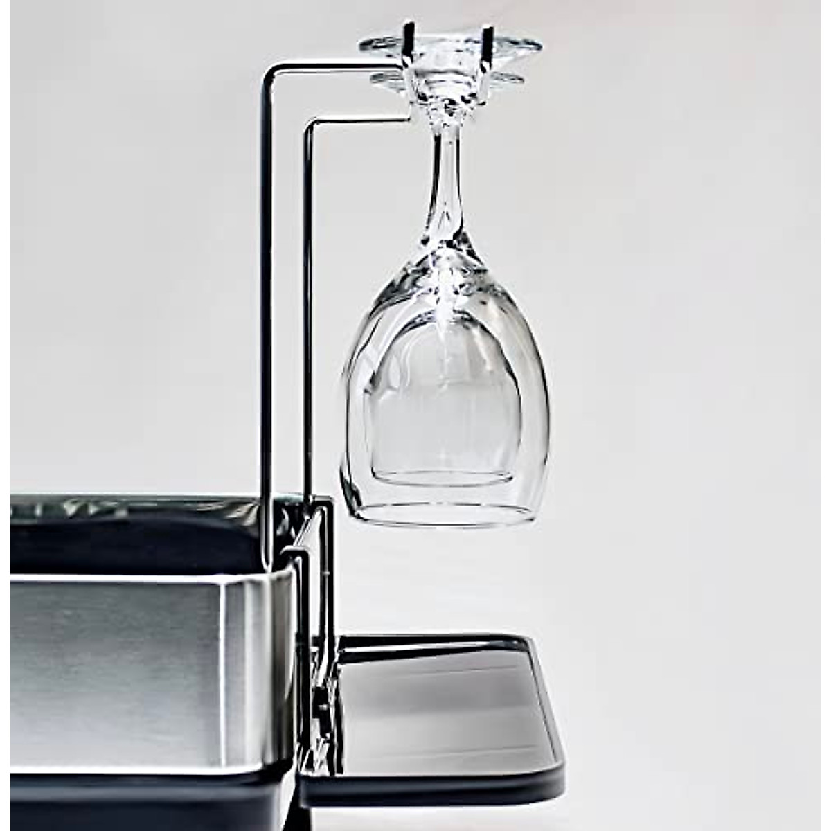 CELESTIAL KITCHEN Dish Drying Rack – Large Capacity Stainless Steel Dish Drainers for Kitchen Counter with Wine Glass Holder, Cutlery Holder – Heavy Duty Drain Board – Easy to Clean and Elegant