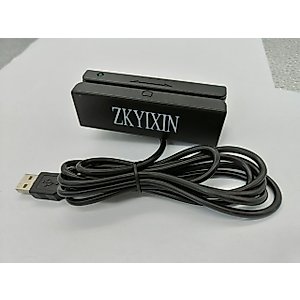 ZKYIXIN Credit Card Reader, USB 3-Track Mini Smart Card Reader for Pos Credit Cards Membership Cards Access Control