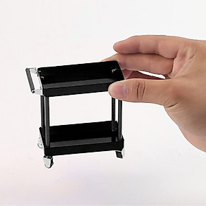 Zerone Tool Cart, 2 Tier Tools Storage Trolley Mobile Workshop Garage Repair RC Accessories for 1/8 1/10 1/12 1/16 Scale Model Big Large(Black)