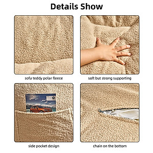 Large Bean Bag Chair for Adults, Giant Beanbag Chairs with filling, Beanbag chair with ottman, Soft Surface, High-Density Foam Filling, for sleeping and relaxing (CHAMPAGNE)