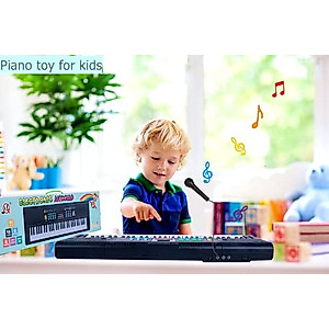 Keyboard Piano Electric Digital Piano Mini Music Electronic Keyboards 61 Key Kids Piano Musical Instrument Piano Toy w/ Microphone for Beginners Christmas Birthday Gifts