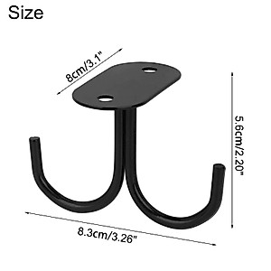 HOMOKUS 6 PCS Mug Holder with 12 Mug Hooks, Coffee Cup Hooks, Under Cabinet Coffee Mug Hooks, for Mug, Coffee Cup, Color: Black