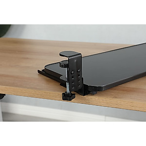 Keyboard Tray Under Desk - Adjustable Ergonomic Sliding Tray, 30.3 (Including Clamps) x 10 inch Large Slide-Out Platform Computer Drawer, Up to 3.1" Thick