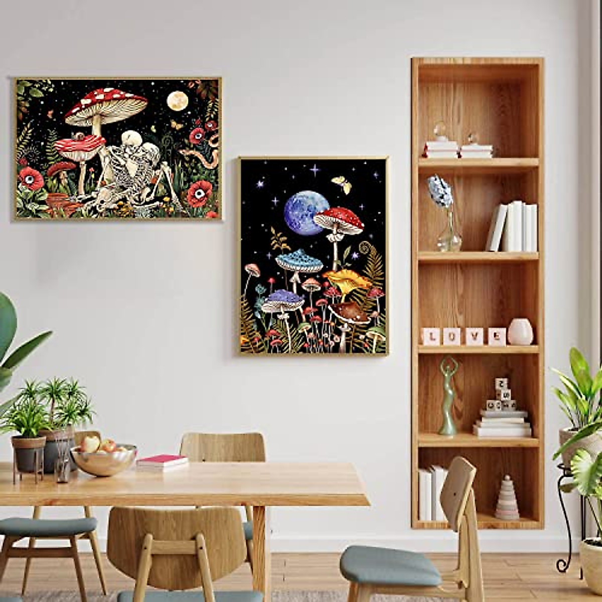 6 Pack Diamond Painting Kits for Adults - Mushroom Flower Butterfly Skeleton Moon DIY 5D Diamond Art Kits Full Drill Diamond Dots Paintings with Diamonds Gem Art and Crafts Home Decor 12x16inch