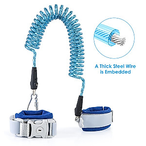 Yuehuam 2 in 1 Toddler Leash, Toddler Harness with Leash Boy Children Safety Anti Lost Wrist Link with Lock for Reflective Child Harness for Girls/Boys Travel